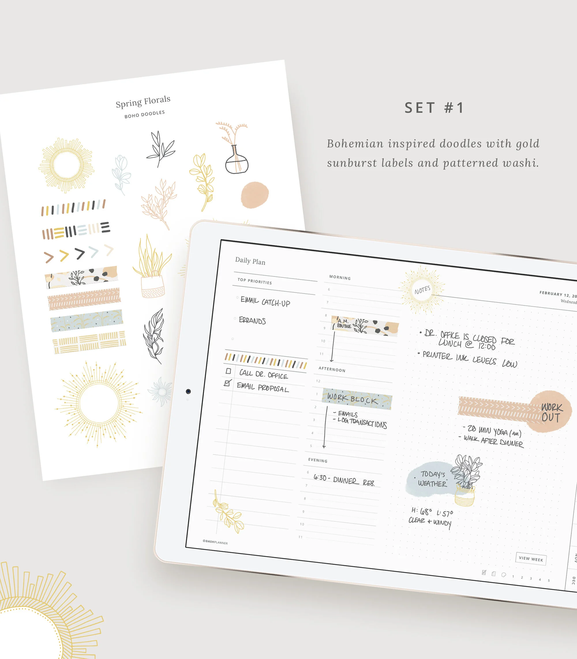 Spring Floral Digital Stickers — Dash Planner