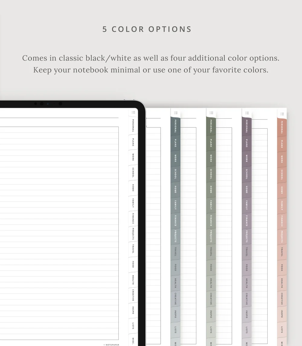Digital Notebook with 15 Life Categories — Dash Planner