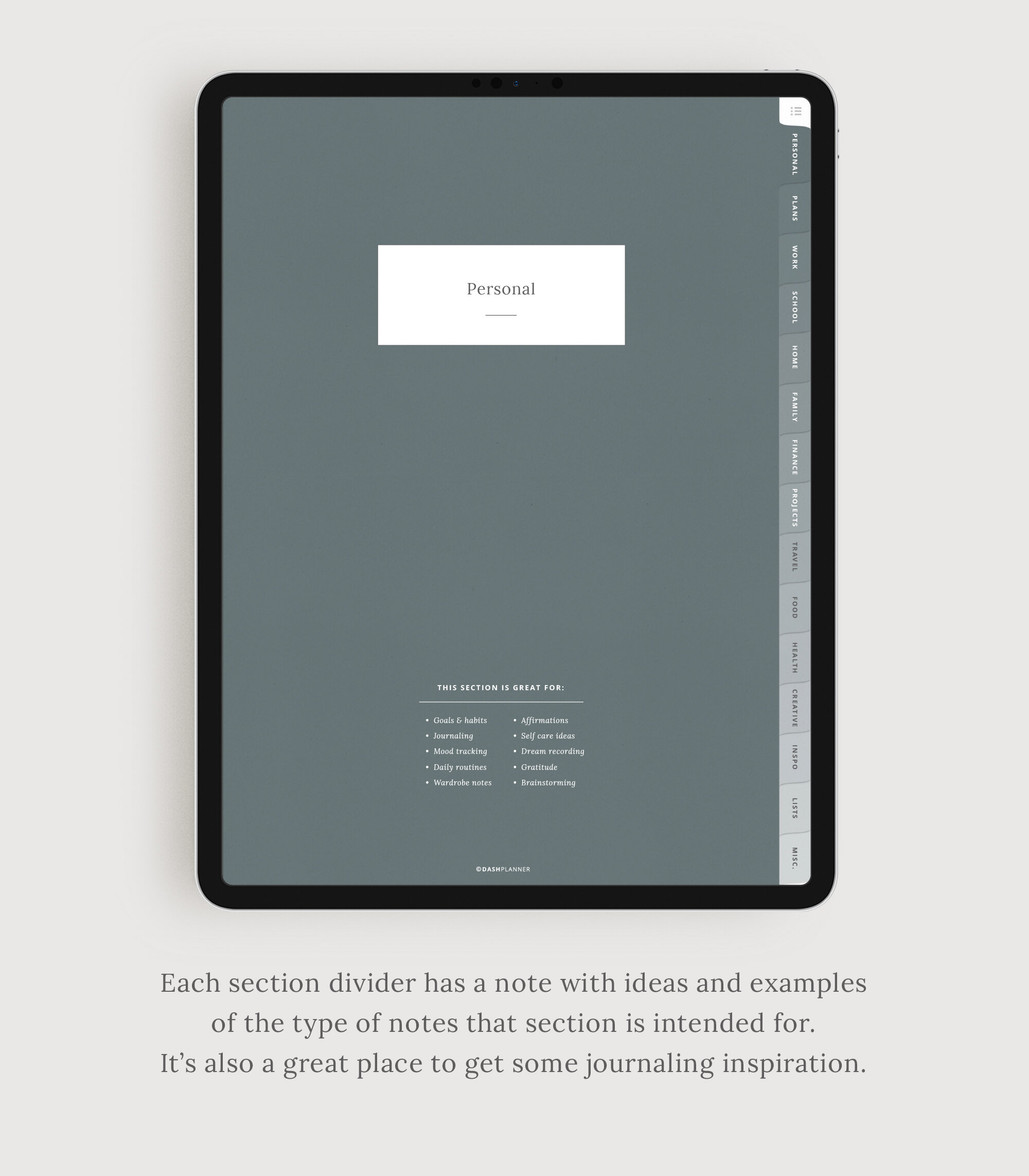 Digital Notebook with 15 Life Categories — Dash Planner