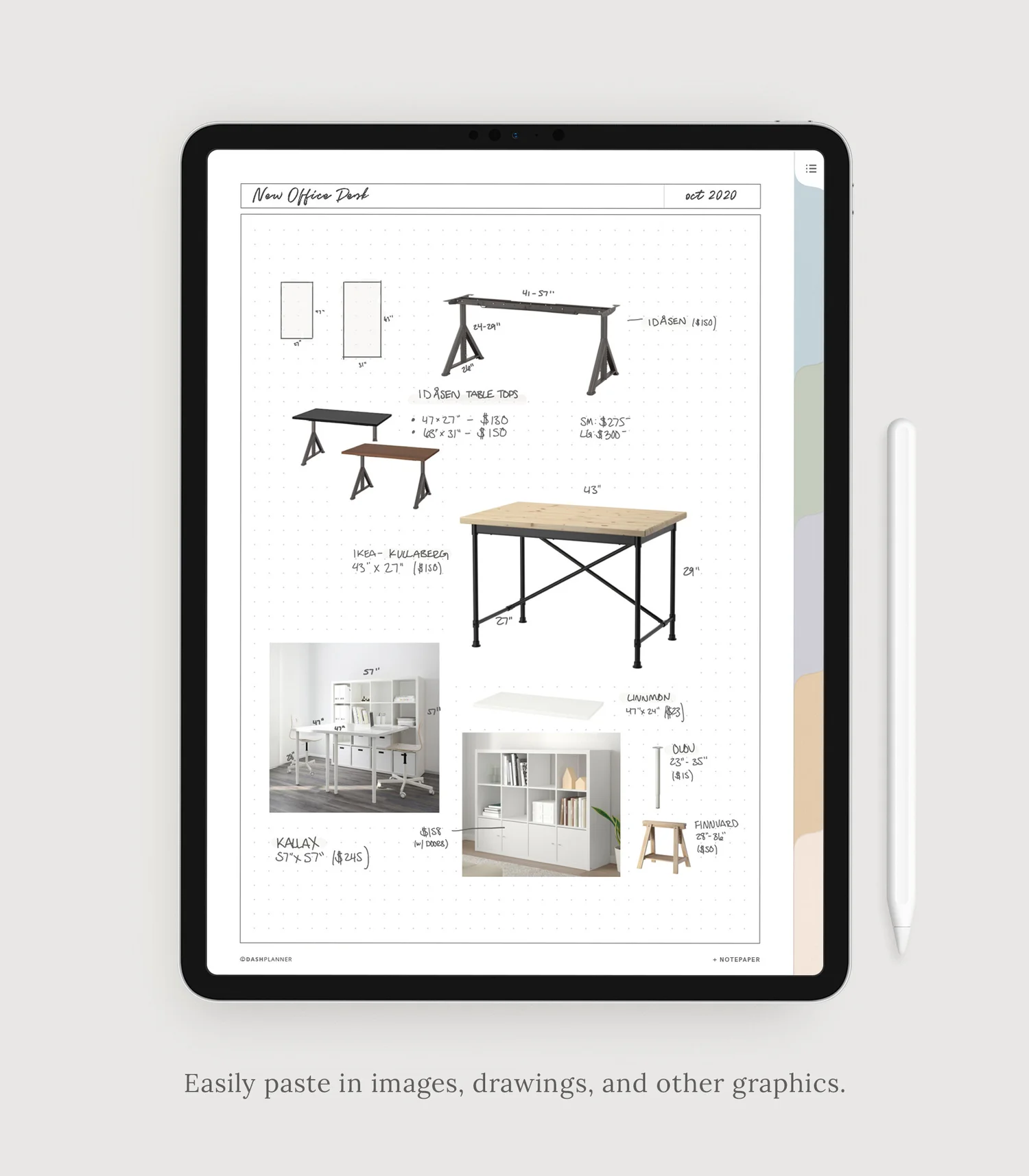 Digital Notebook with Pastel Tabs — Dash Planner