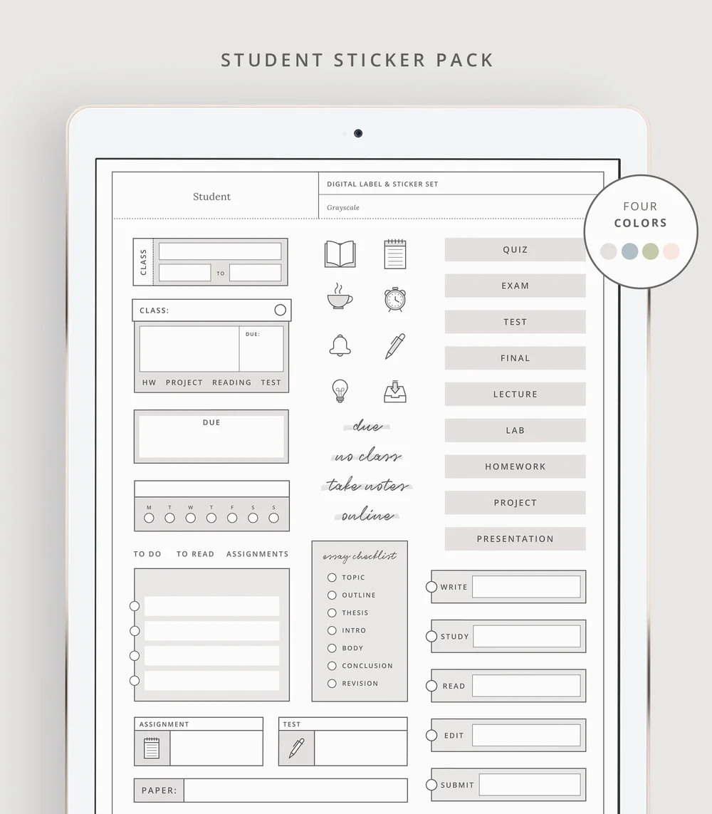 Digital Sticker Bundle for Students — Dash Planner