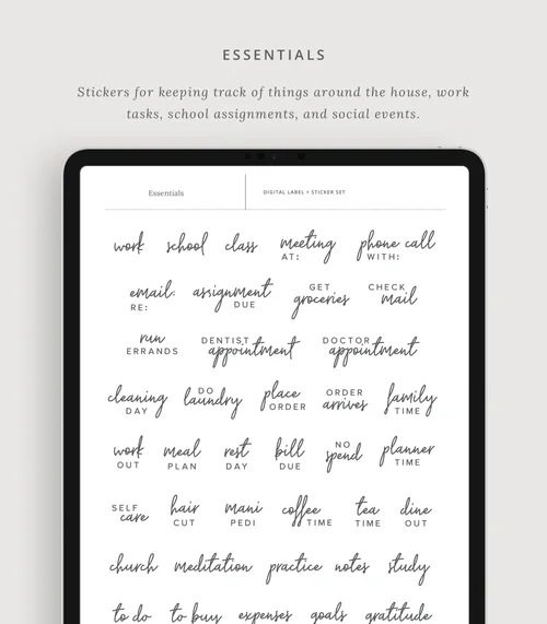 Words & Phrases Digital Stickers — Dash Planner