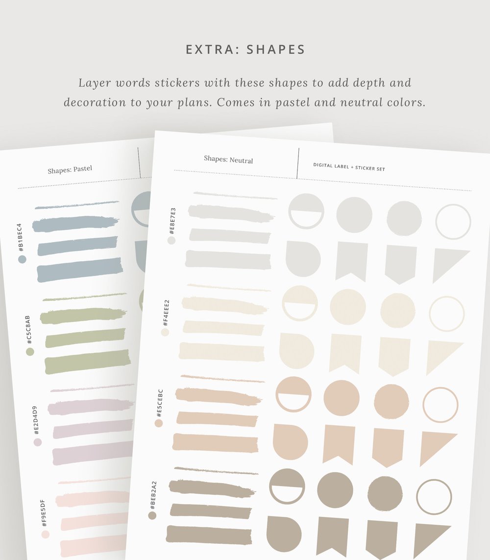 Words & Phrases Digital Stickers — Dash Planner