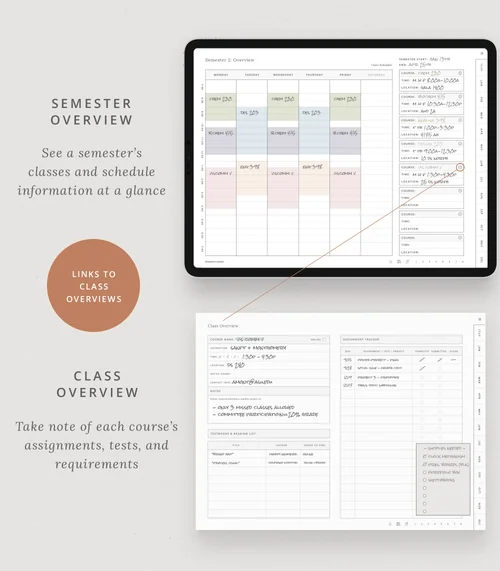 Undated Academic Digital Planner — Dash Planner