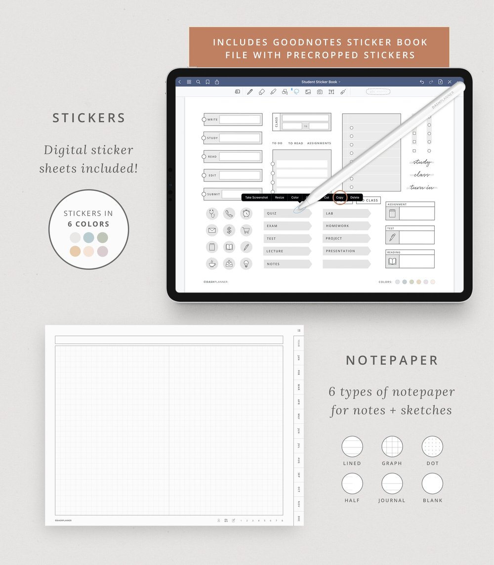 Undated Academic Digital Planner — Dash Planner