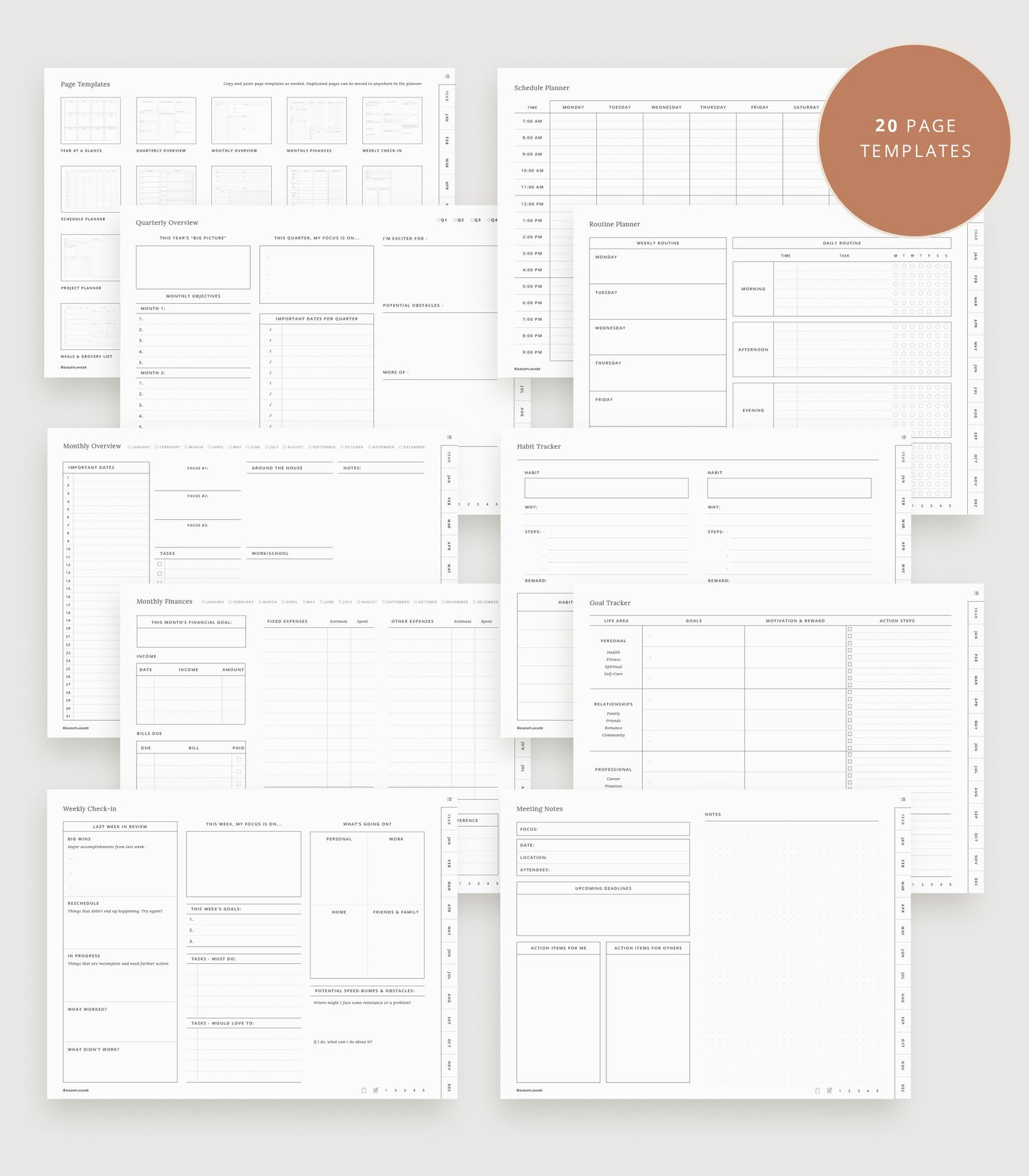Undated Digital Planner Bundle — Dash Planner