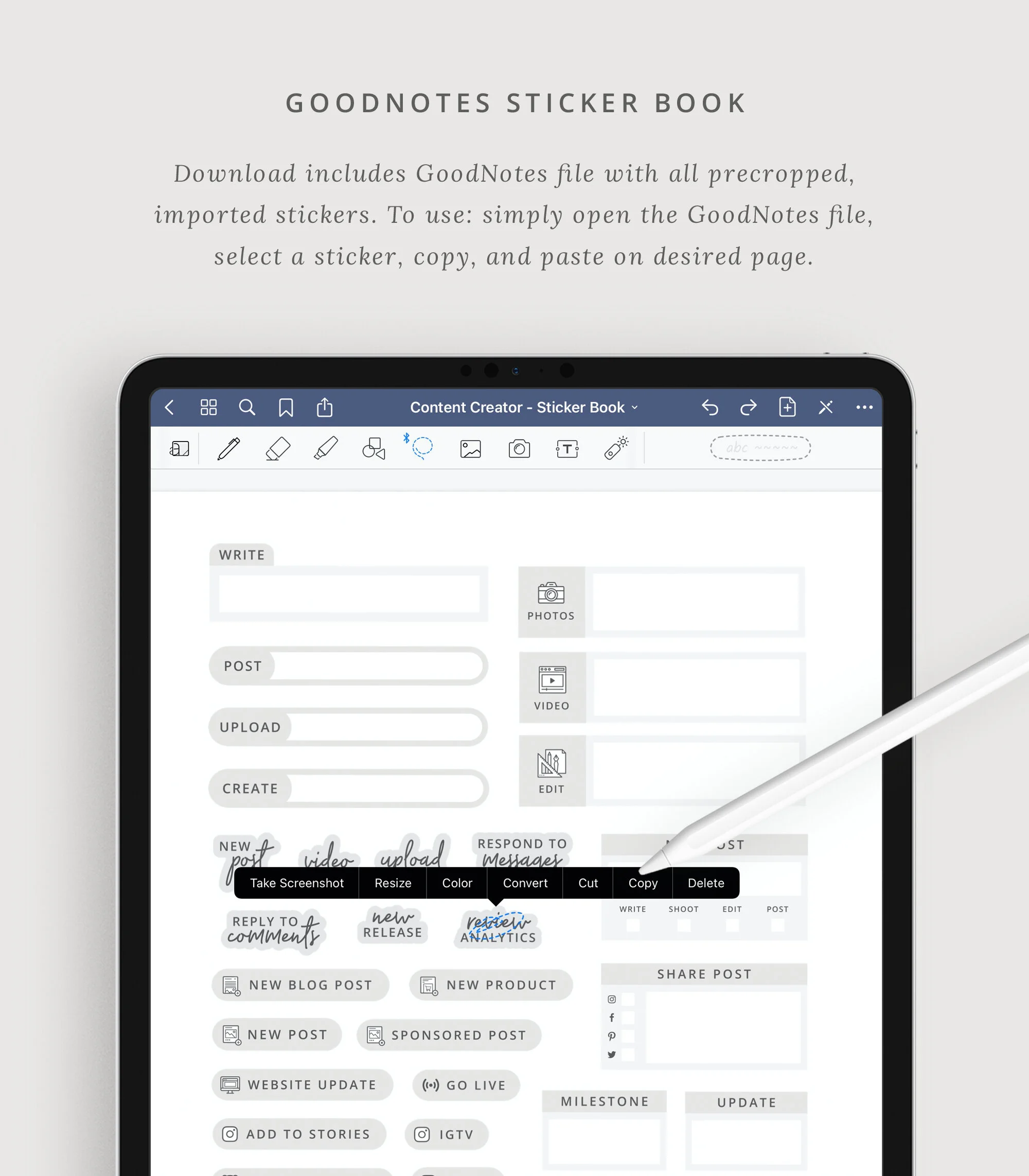 Digital Stickers for Social Media Planning — Dash Planner