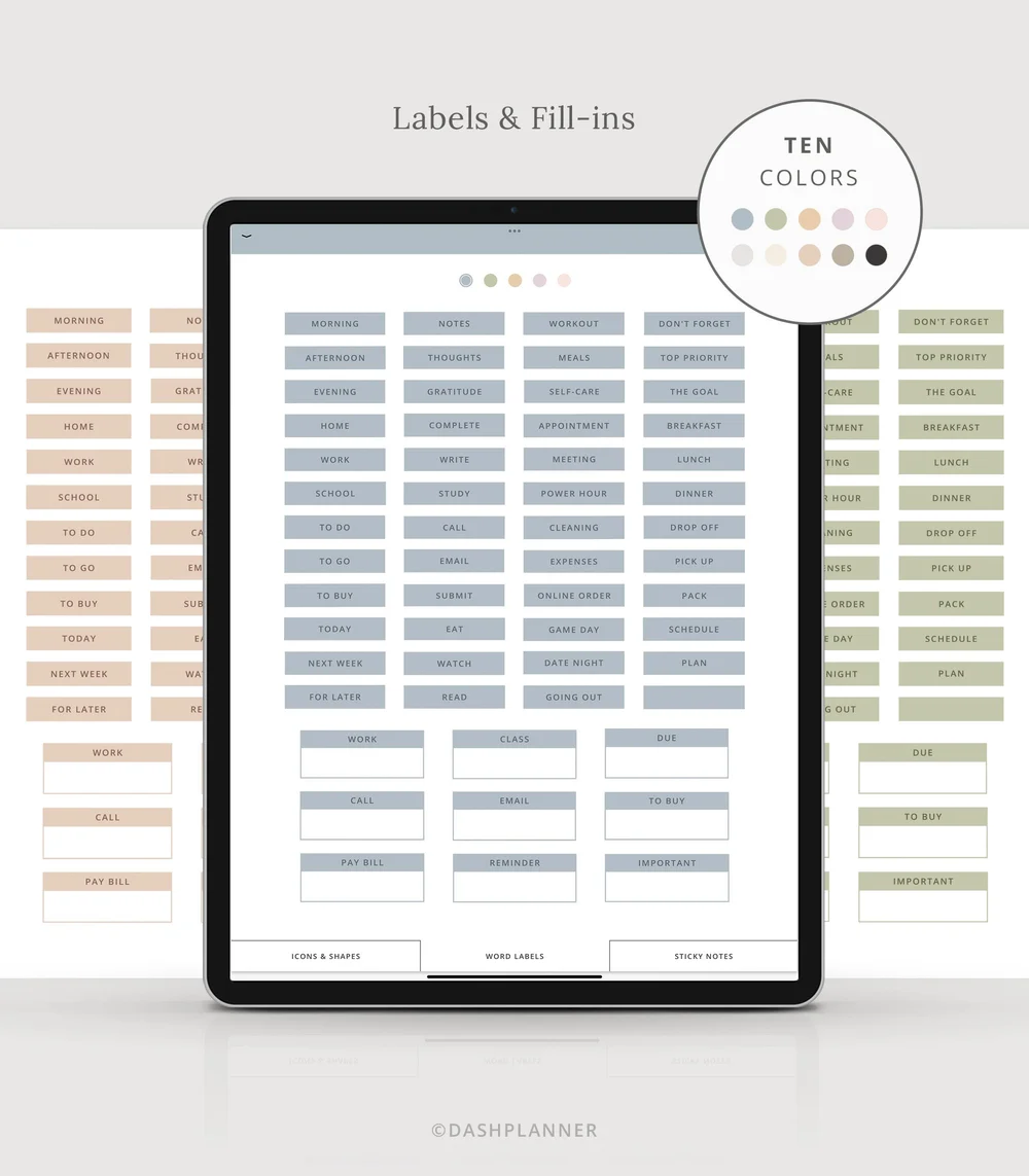Planning Essentials Digital Stickers — Dash Planner