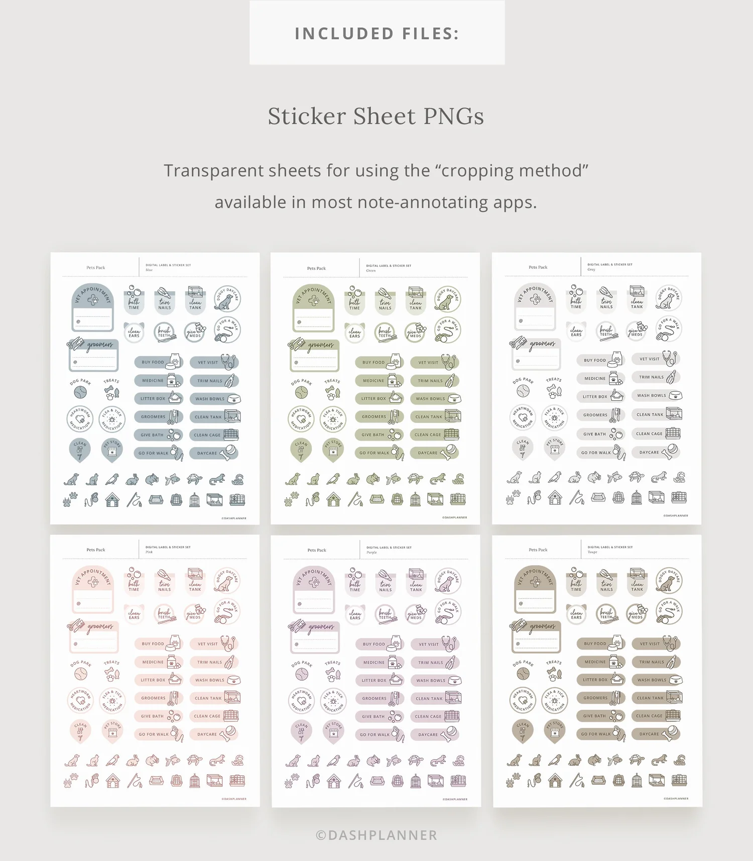 Pet Digital Stickers for Planners — Dash Planner