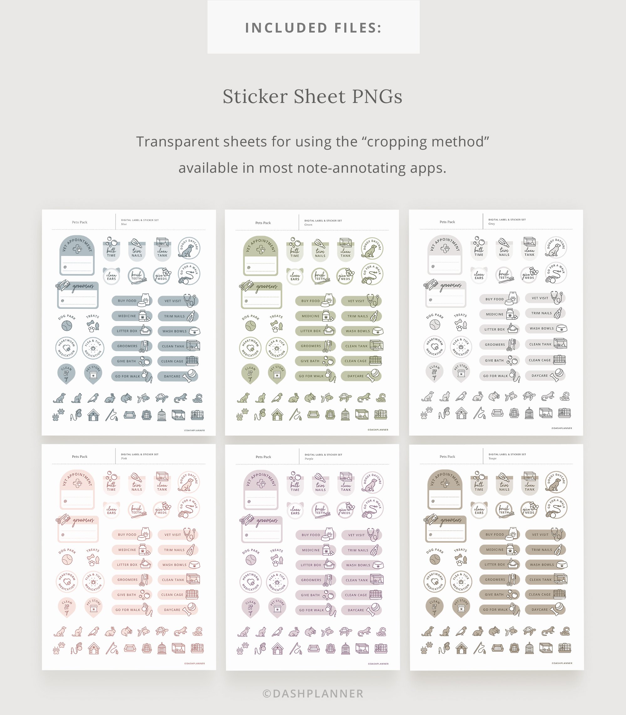 Pet Digital Stickers for Planners — Dash Planner