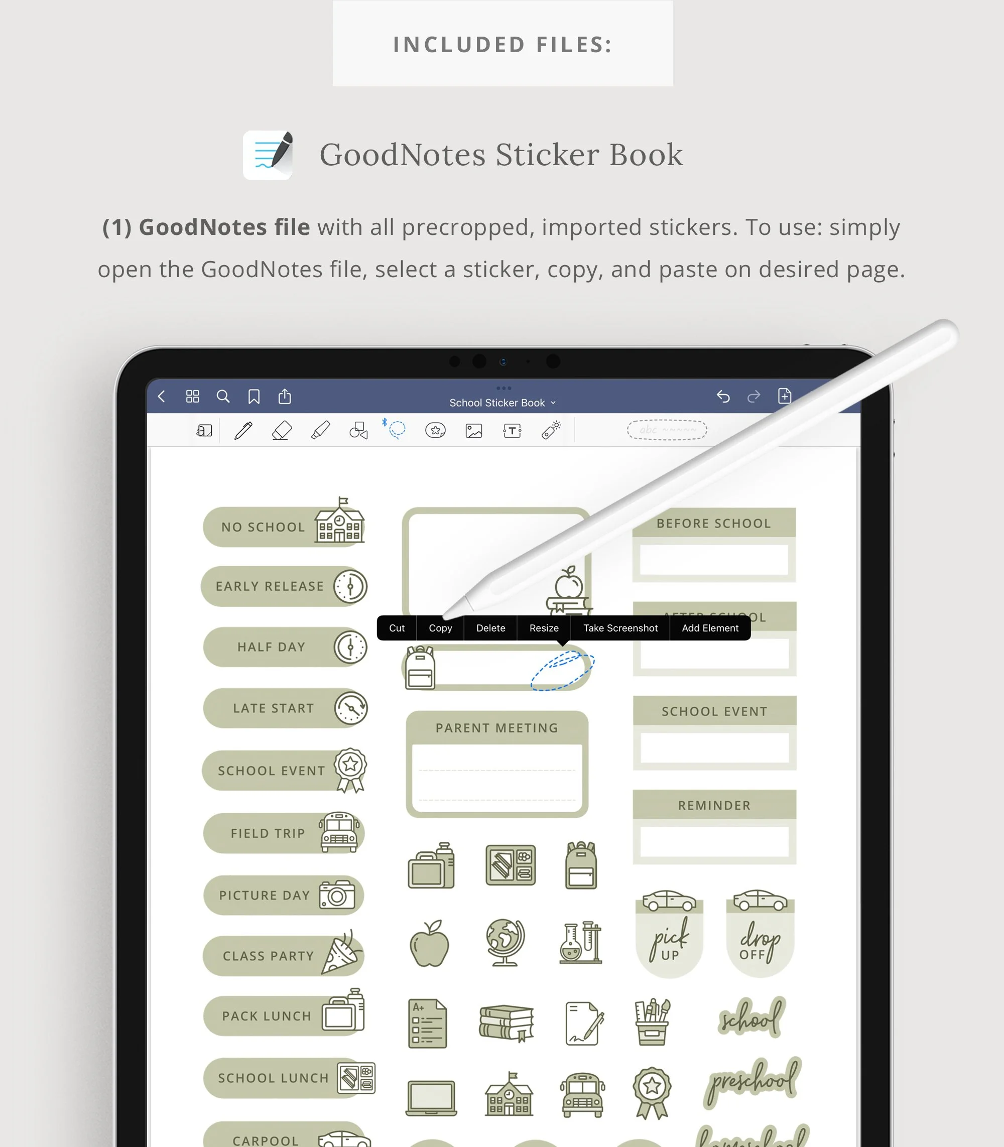 School Digital Stickers for Kids Schedules — Dash Planner