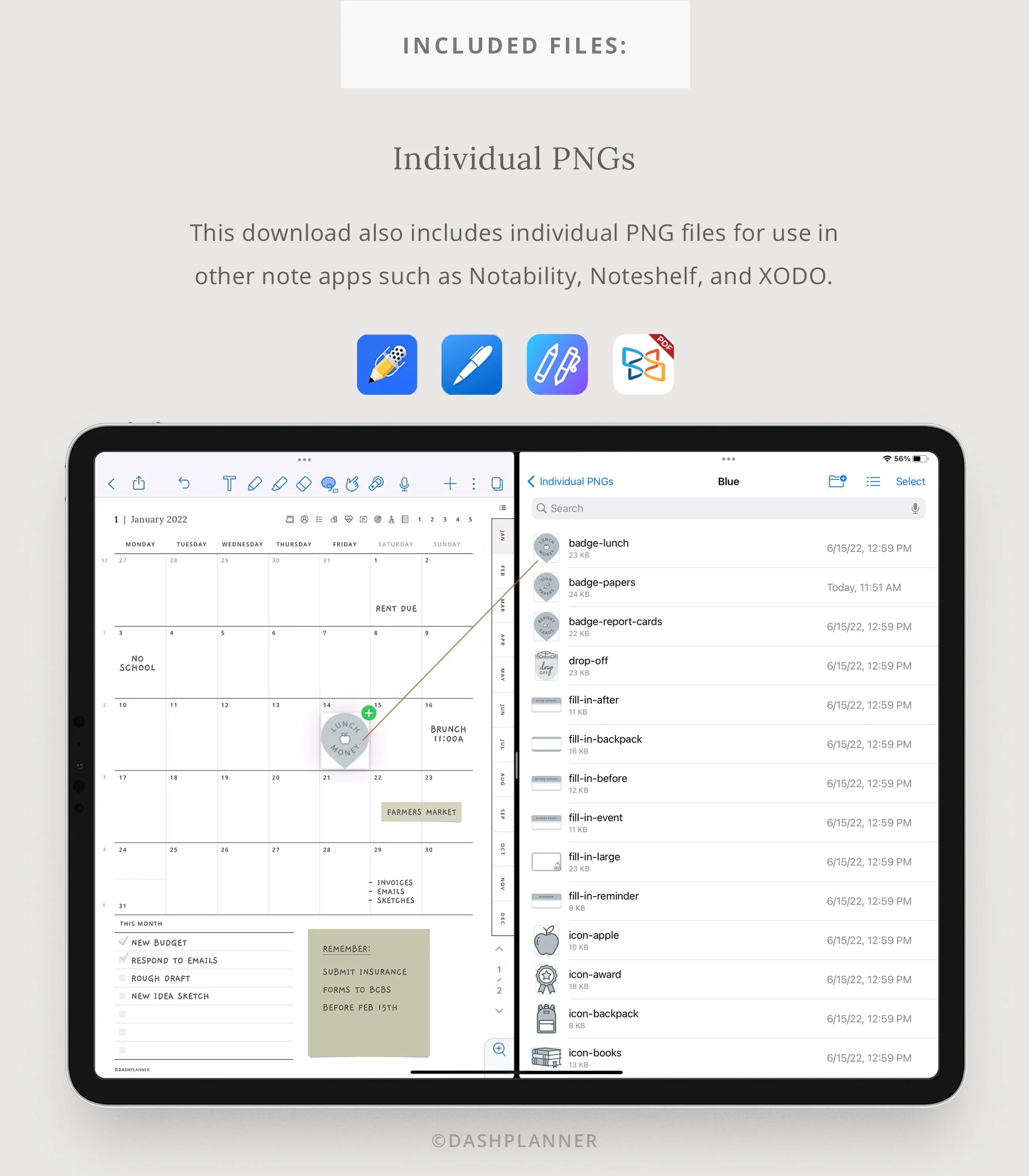 School Digital Stickers for Kids Schedules — Dash Planner