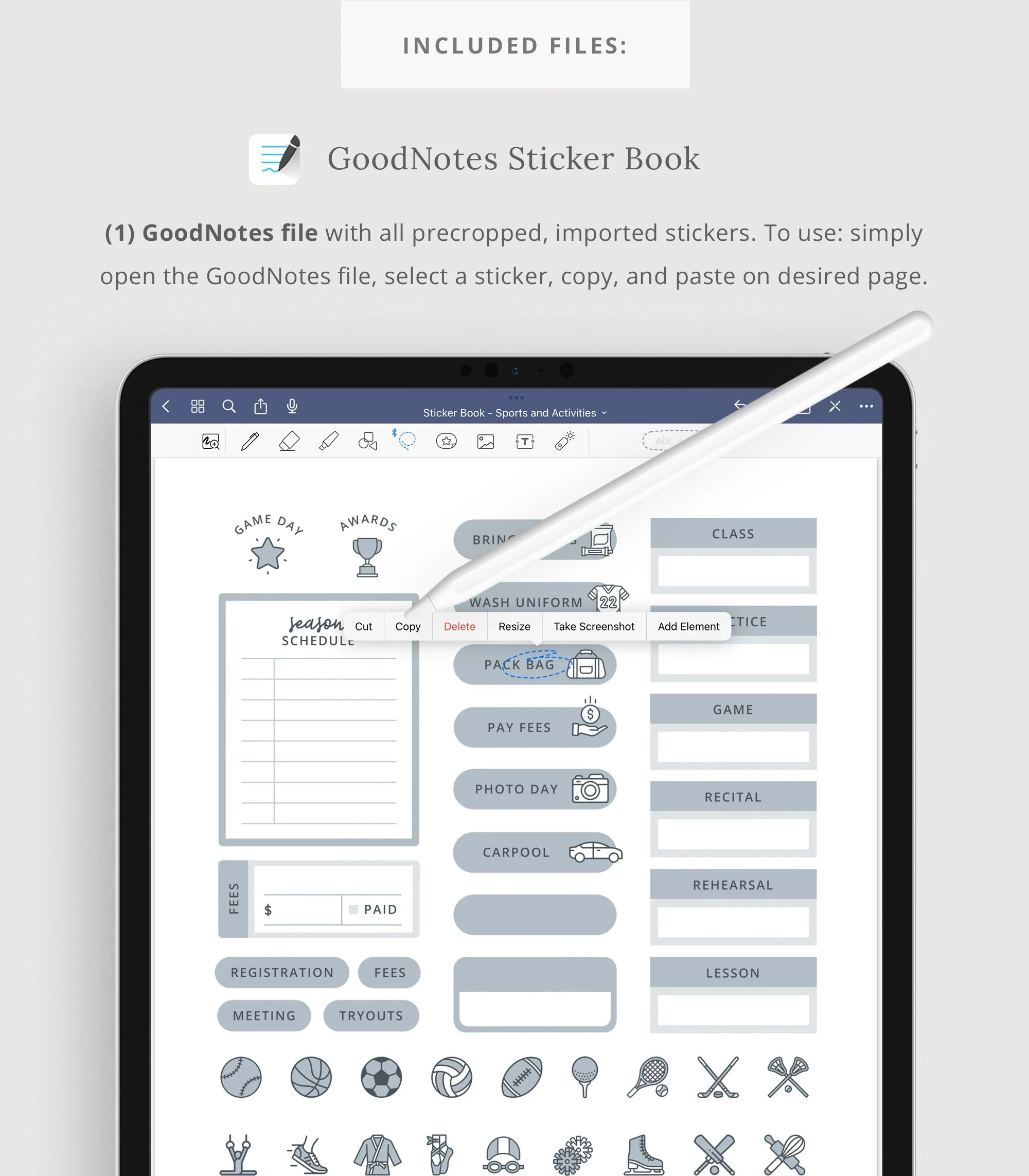 Sports & Activities Digital Sticker Set — Dash Planner