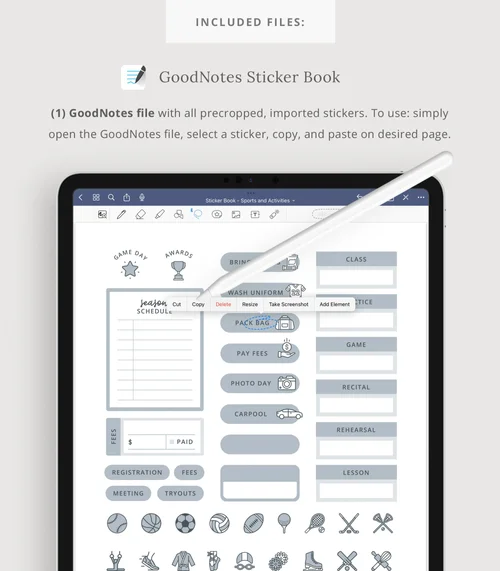 Sports & Activities Digital Sticker Set — Dash Planner