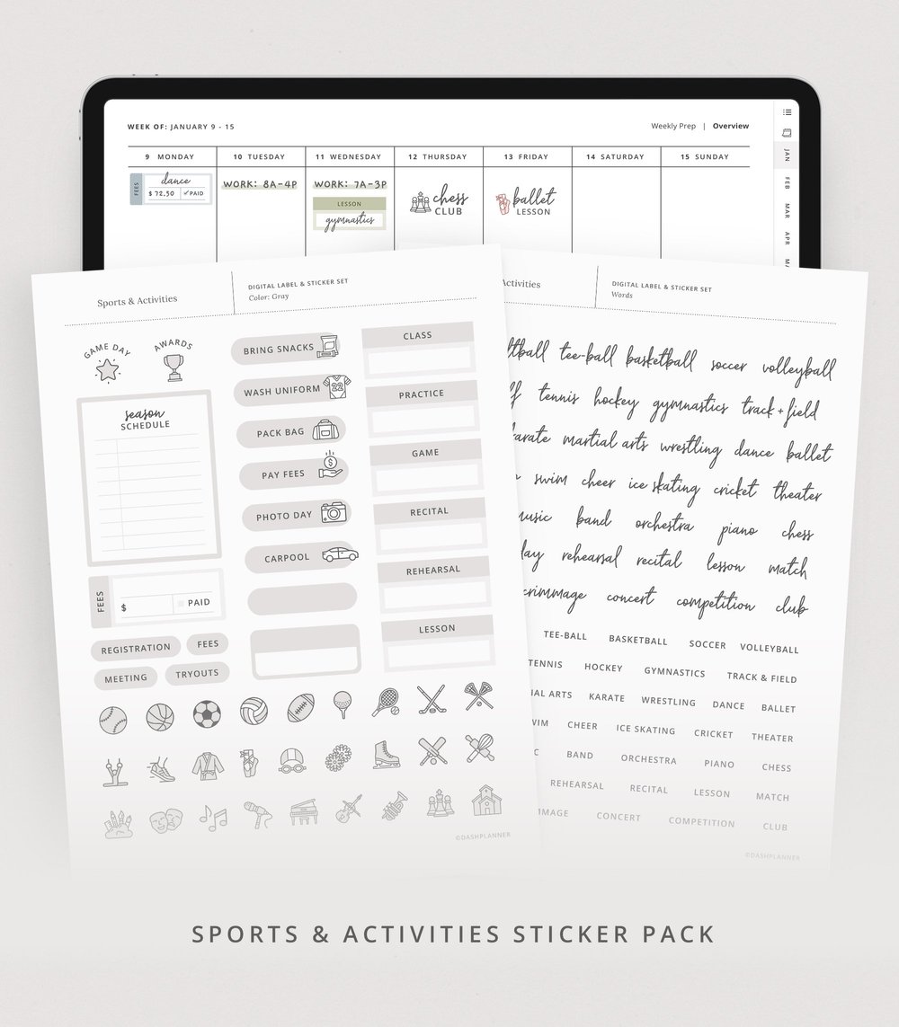 Household Digital Sticker Bundle — Dash Planner