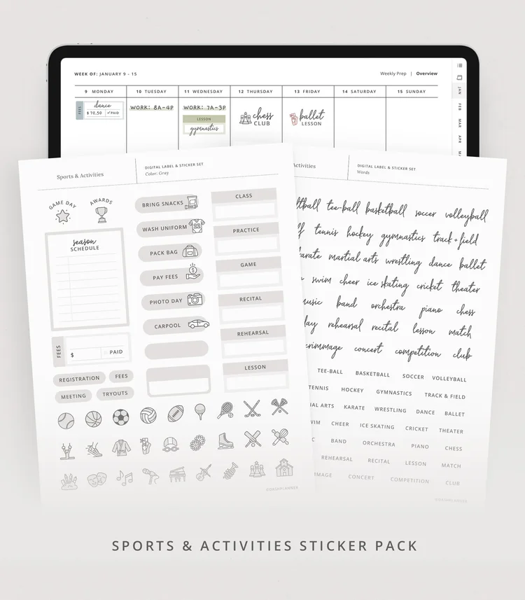 Household Digital Sticker Bundle — Dash Planner