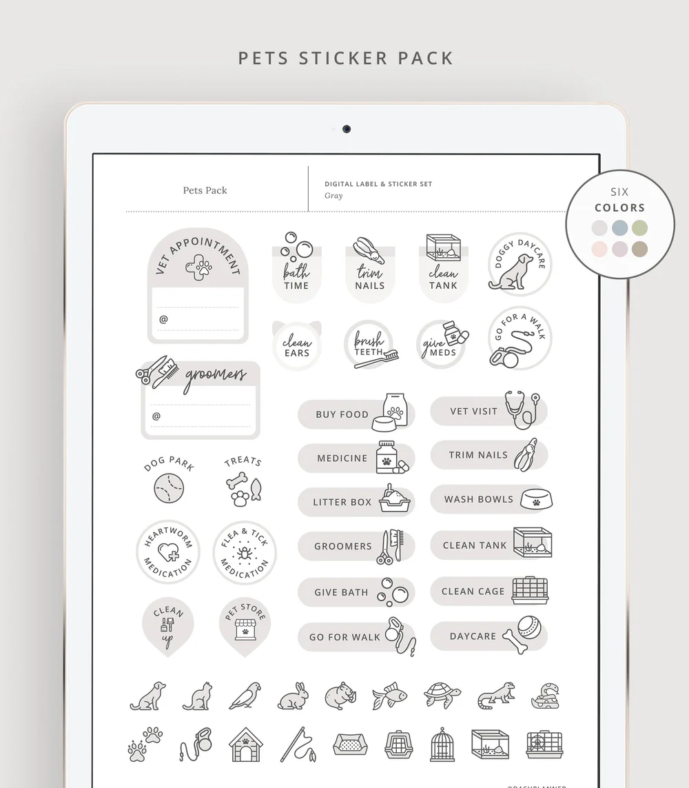 Household Digital Sticker Bundle — Dash Planner