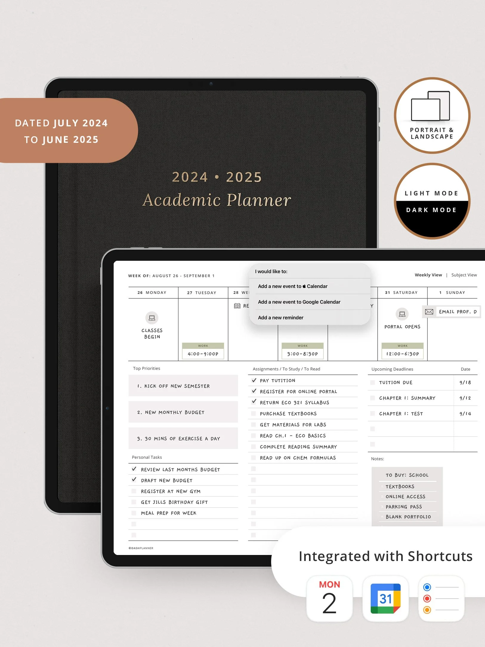 Shop — Dash Planner