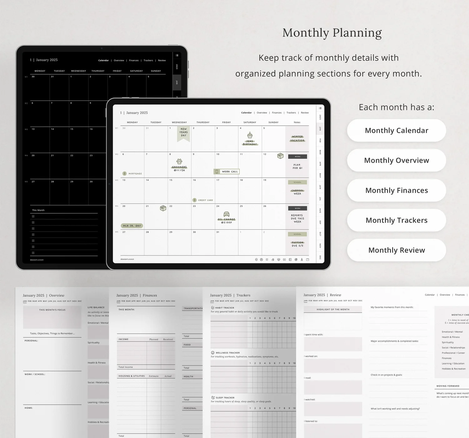 2025 Digital Planner with Calendar Links — Dash Planner