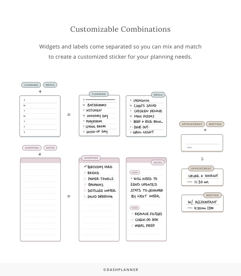 Digital Stickers for Daily & Weekly Planning — Dash Planner