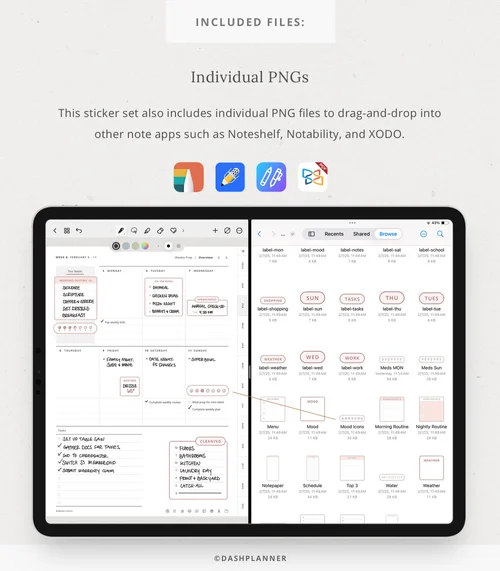 Digital Stickers for Daily & Weekly Planning — Dash Planner