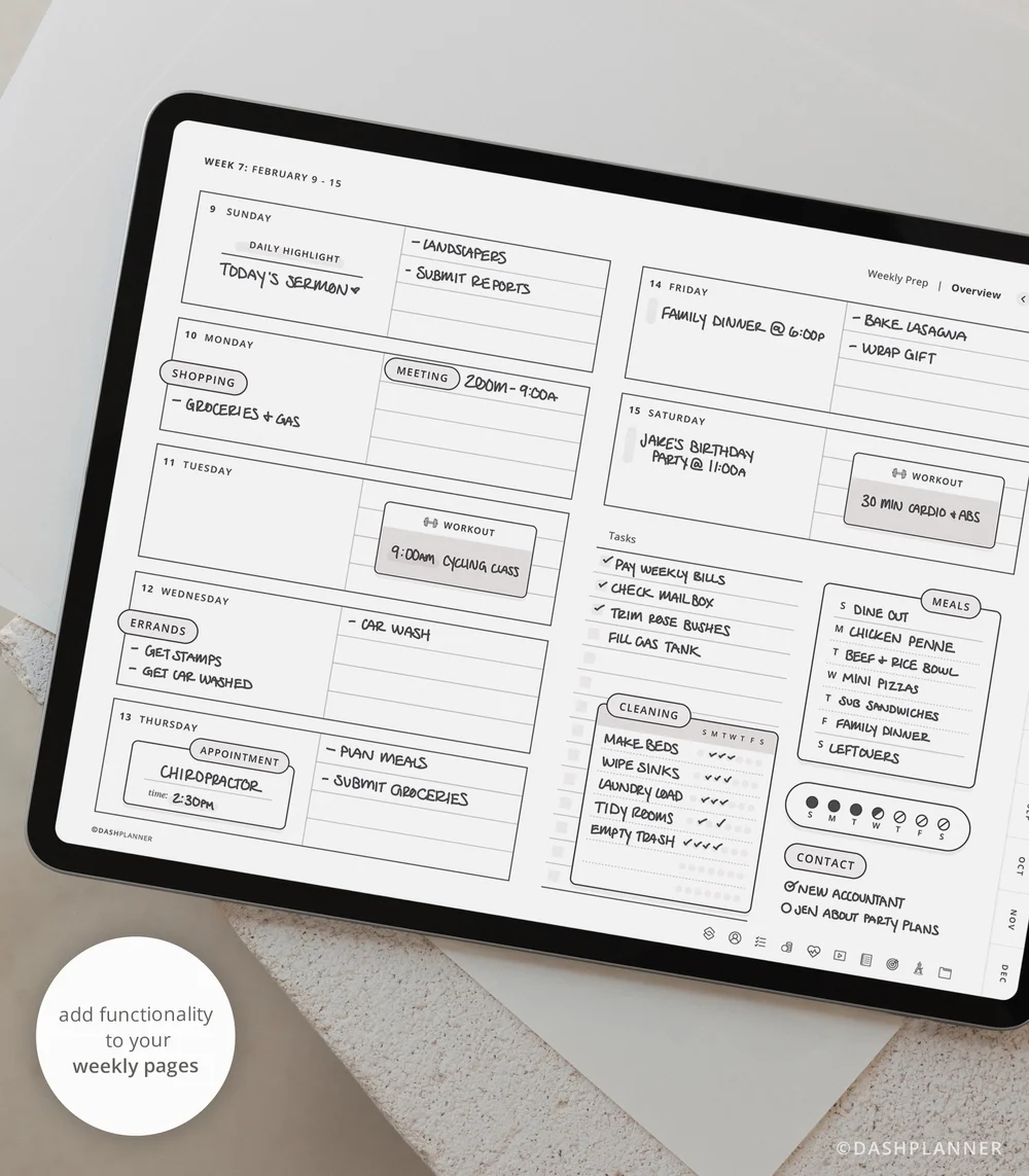 Digital Stickers for Daily & Weekly Planning — Dash Planner