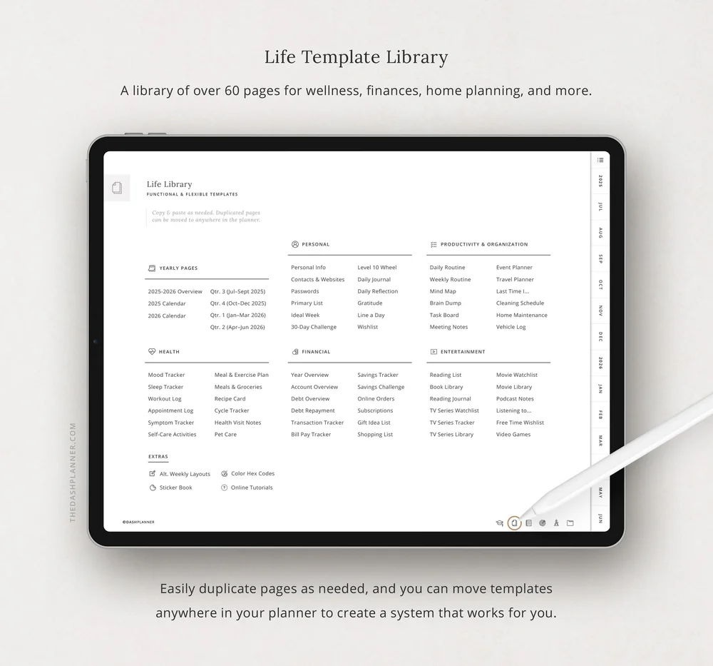 2025-2026 Digital Academic Planner for iPad | Hyperlinked Student ...
