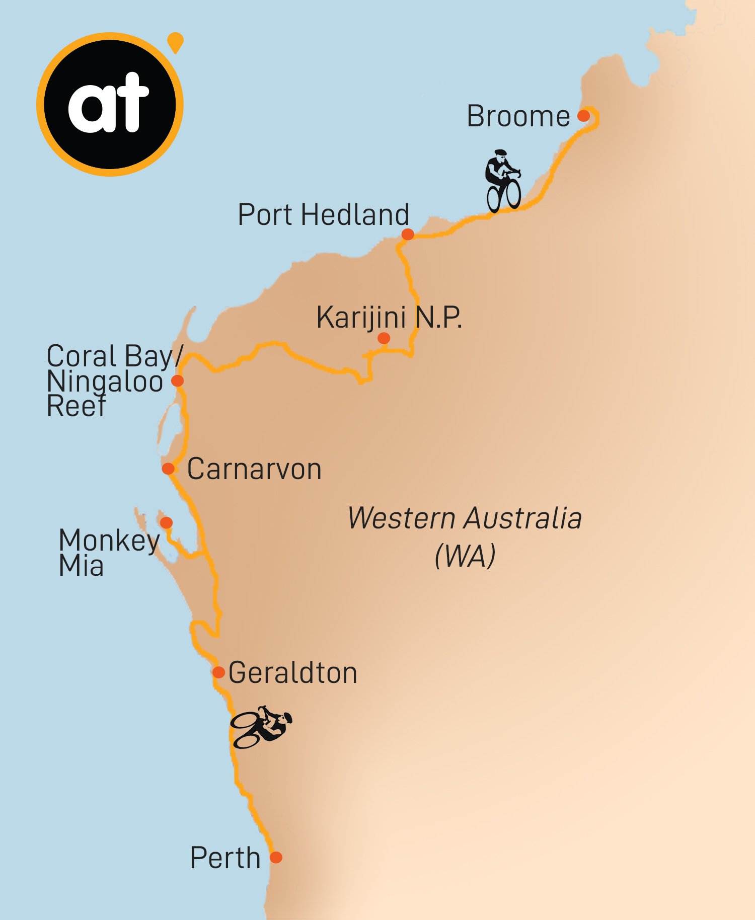 Cycle Perth to Broome fully supported — AllTrails Bicycle Tours