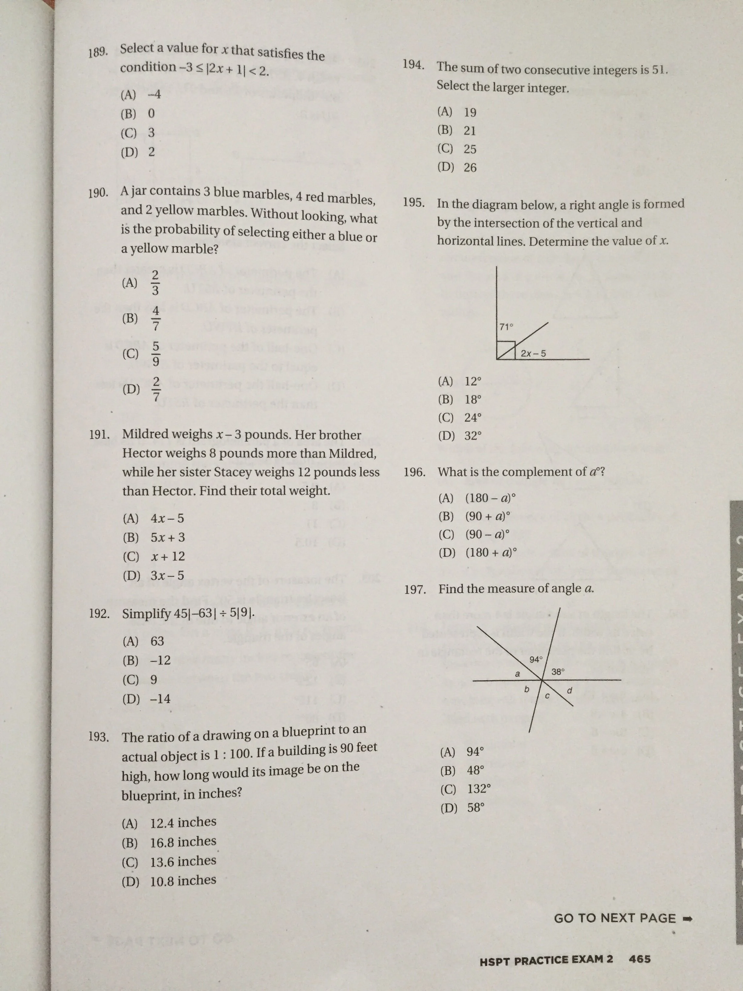 HSPT Diagnostic Quiz — Wise Student