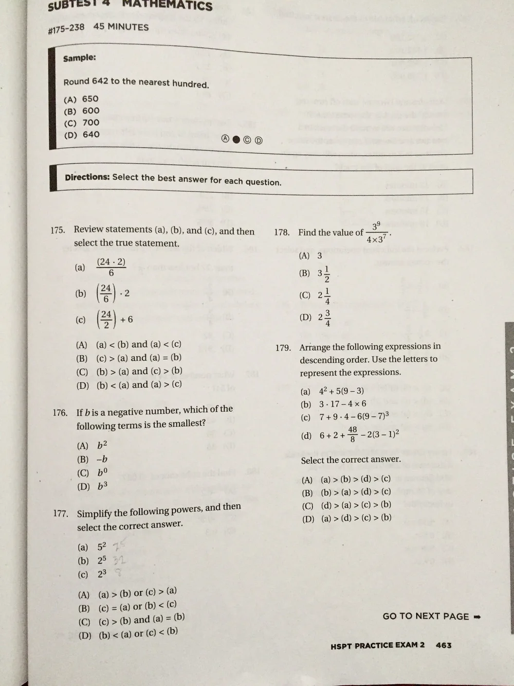 HSPT Diagnostic Quiz — Wise Student