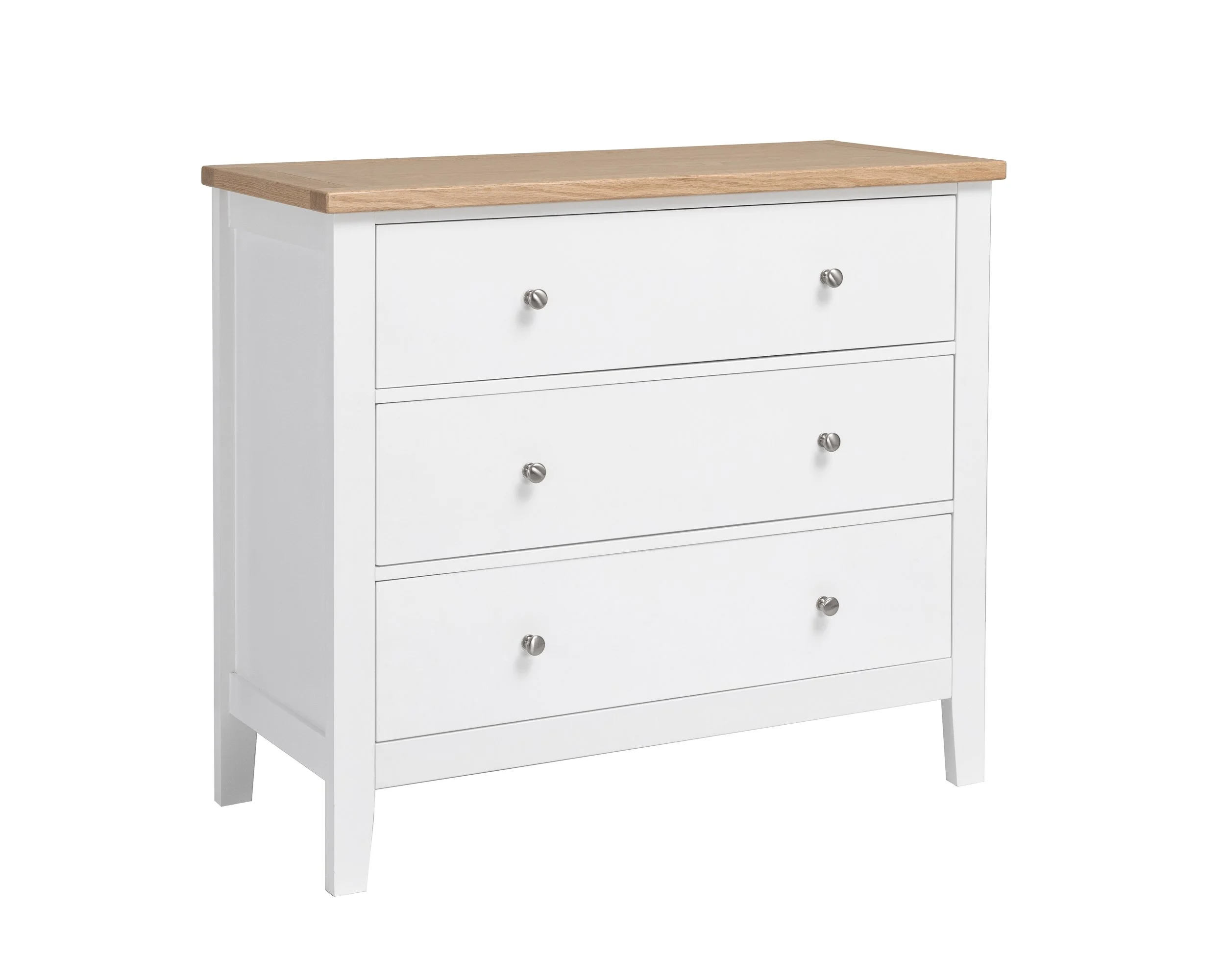 Chest of Drawers in White 3 Drawer — Furniture Warehouse