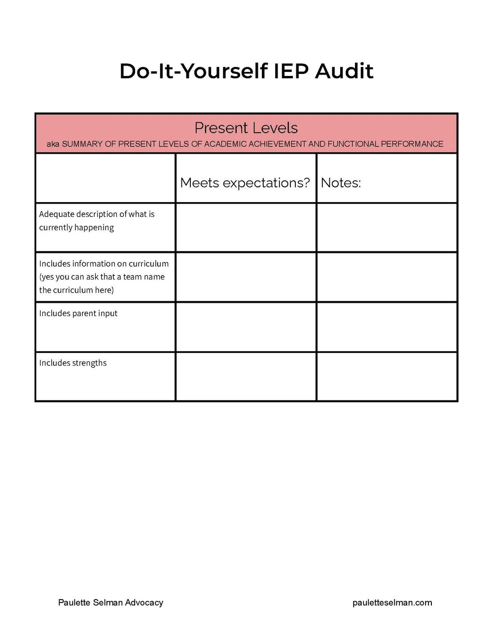 How to Audit Your Child's IEP for Compliance — PAULETTE SELMAN ADVOCACY
