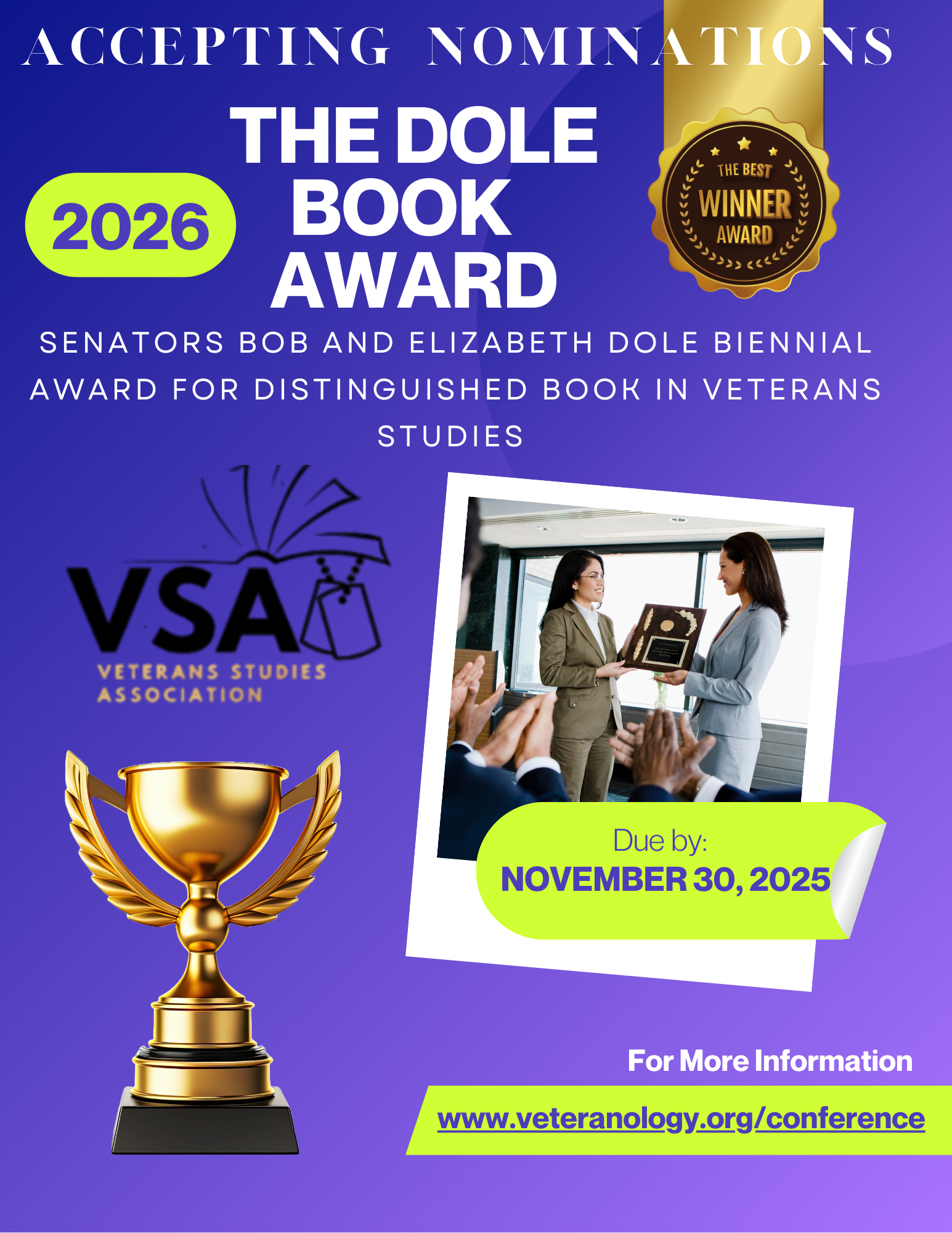 Book Award — Veterans Studies Association