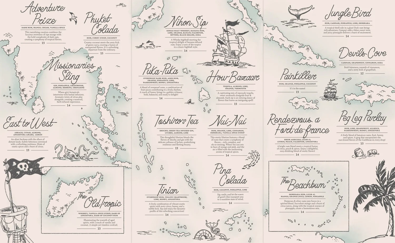 Menu — Mutiny Tiki Bar