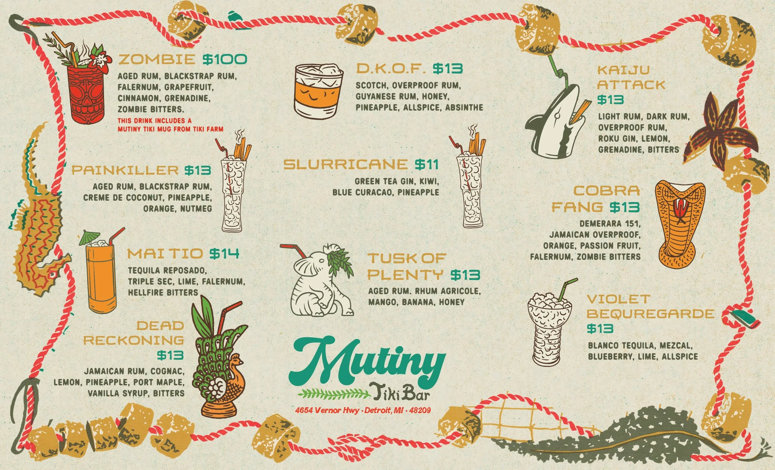 Menu — Mutiny Tiki Bar