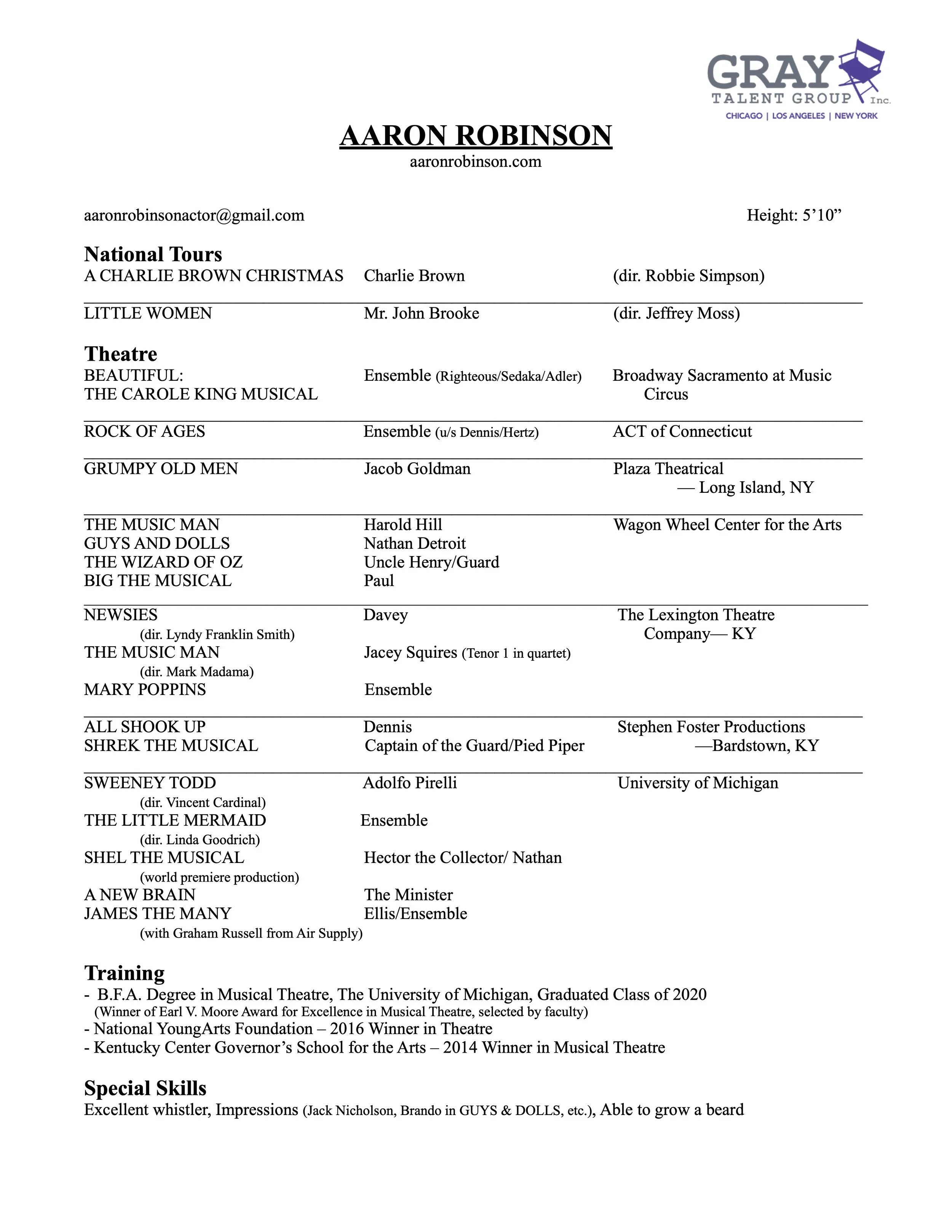 Resume — Aaron Robinson