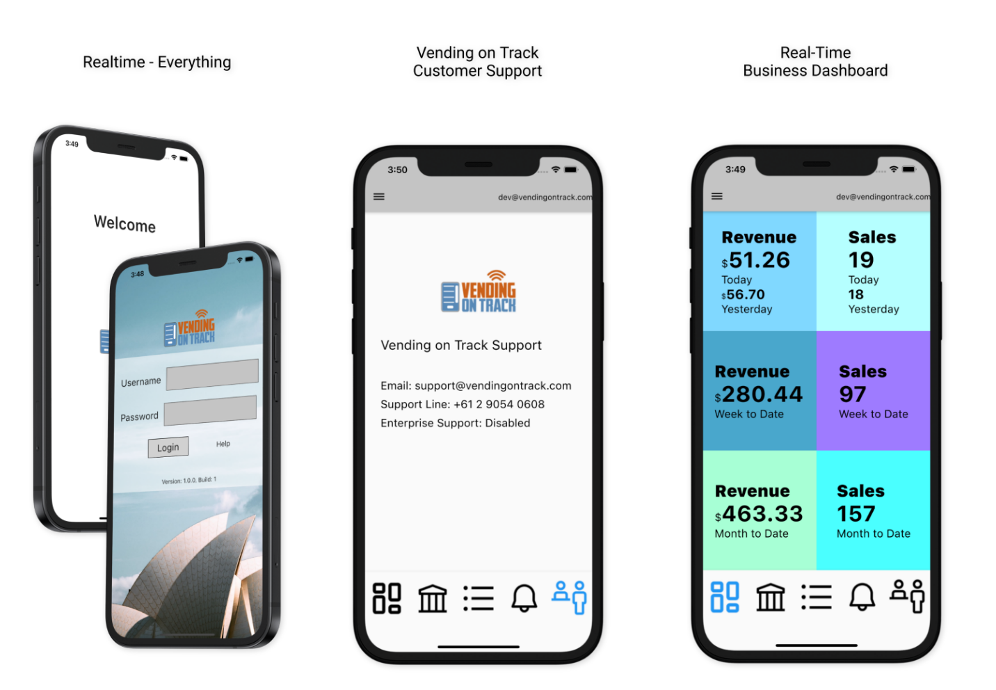 Mobile App — Vending on Track
