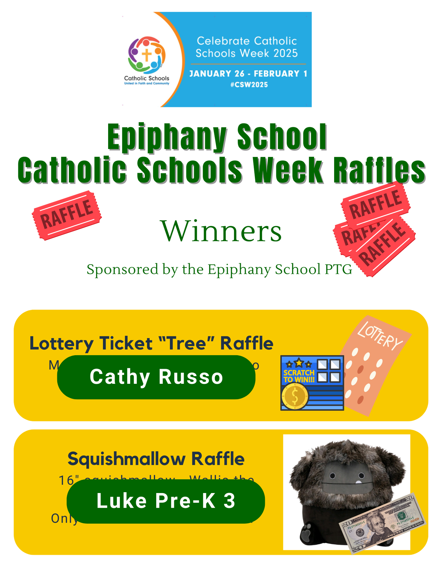 CSW Raffle Winners — The Epiphany School