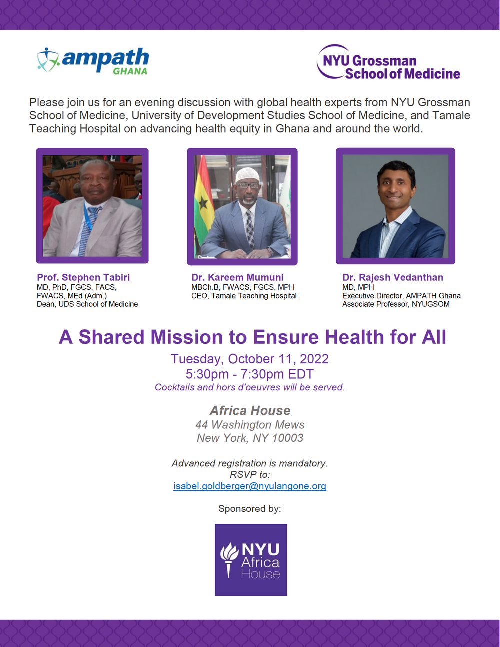 A Shared Mission to Ensure Health for All — NYU Africa House