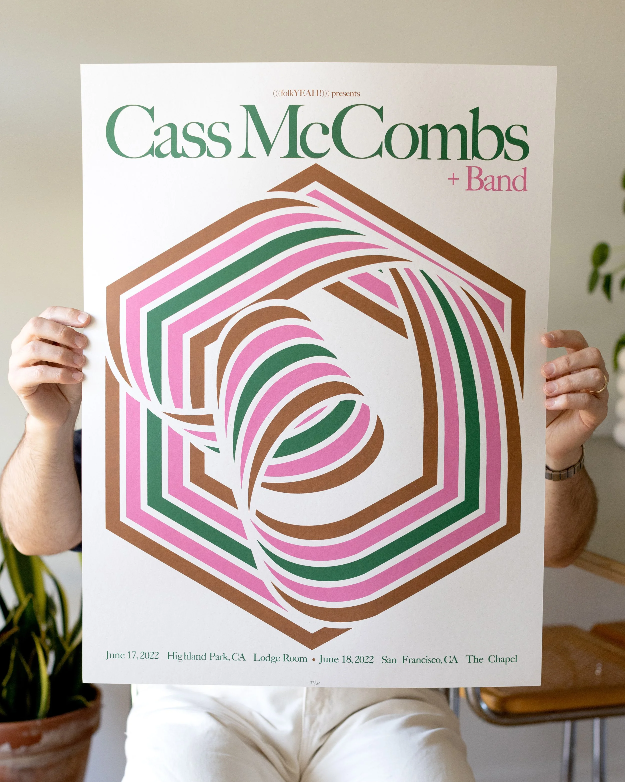 Cass McCombs, CA Tour Poster, 2022 — Aaron Lowell Denton