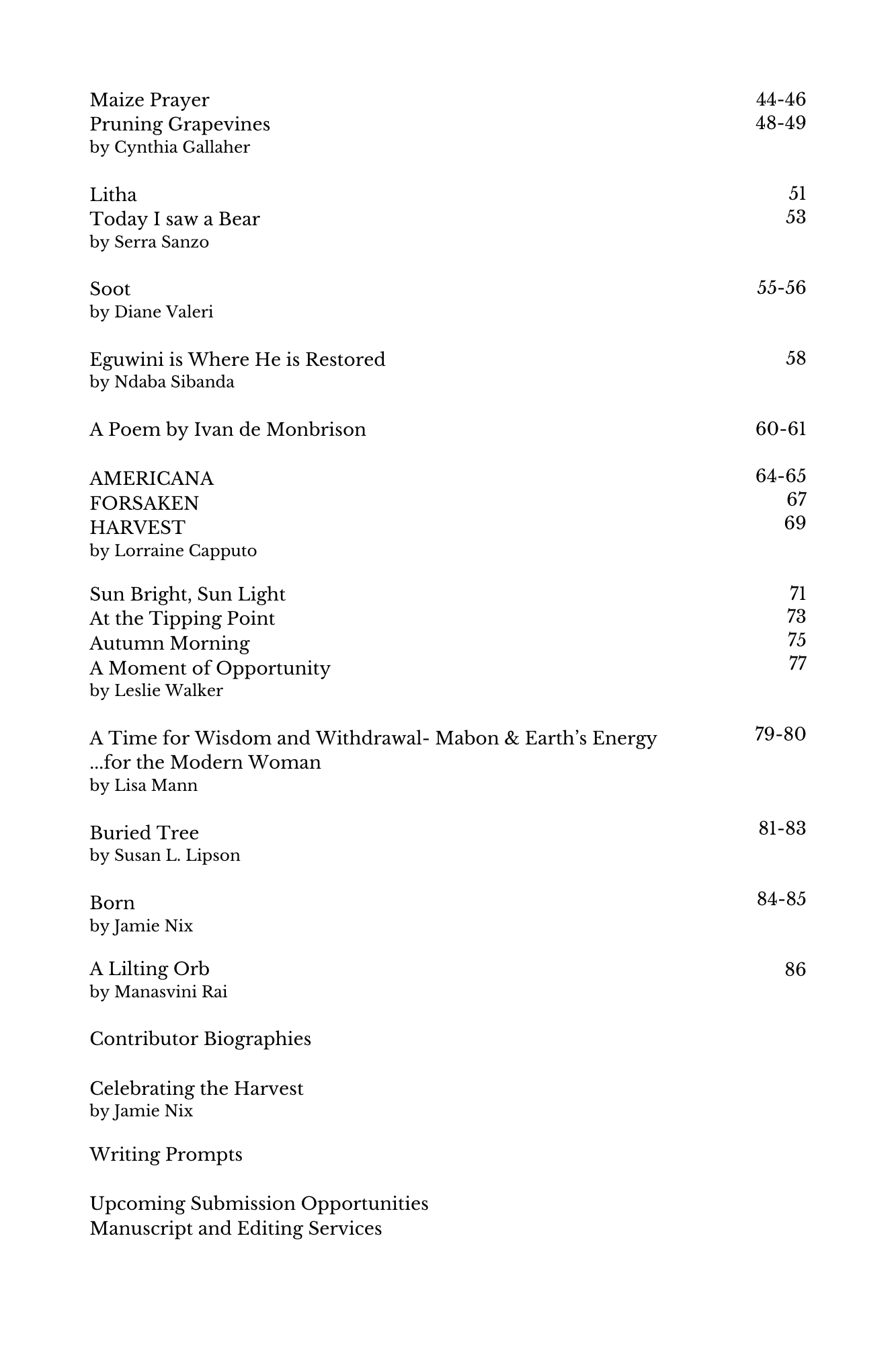 Autumn Equinox Collection — plants & poetry