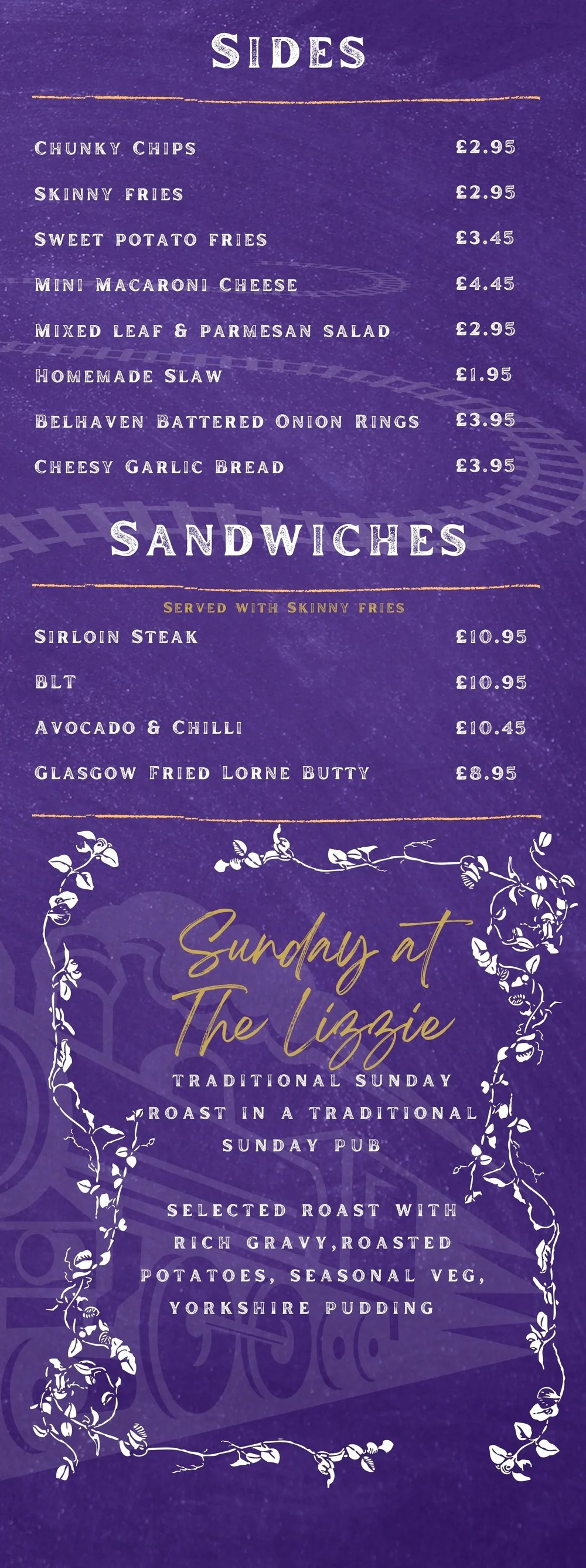 FOOD — THE ELIZABETHAN