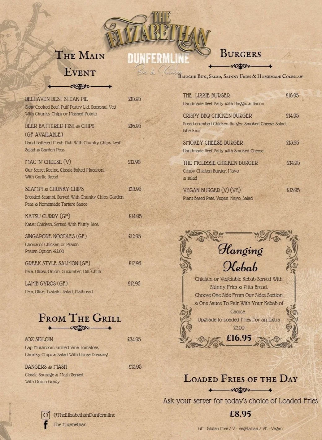 FOOD — THE ELIZABETHAN