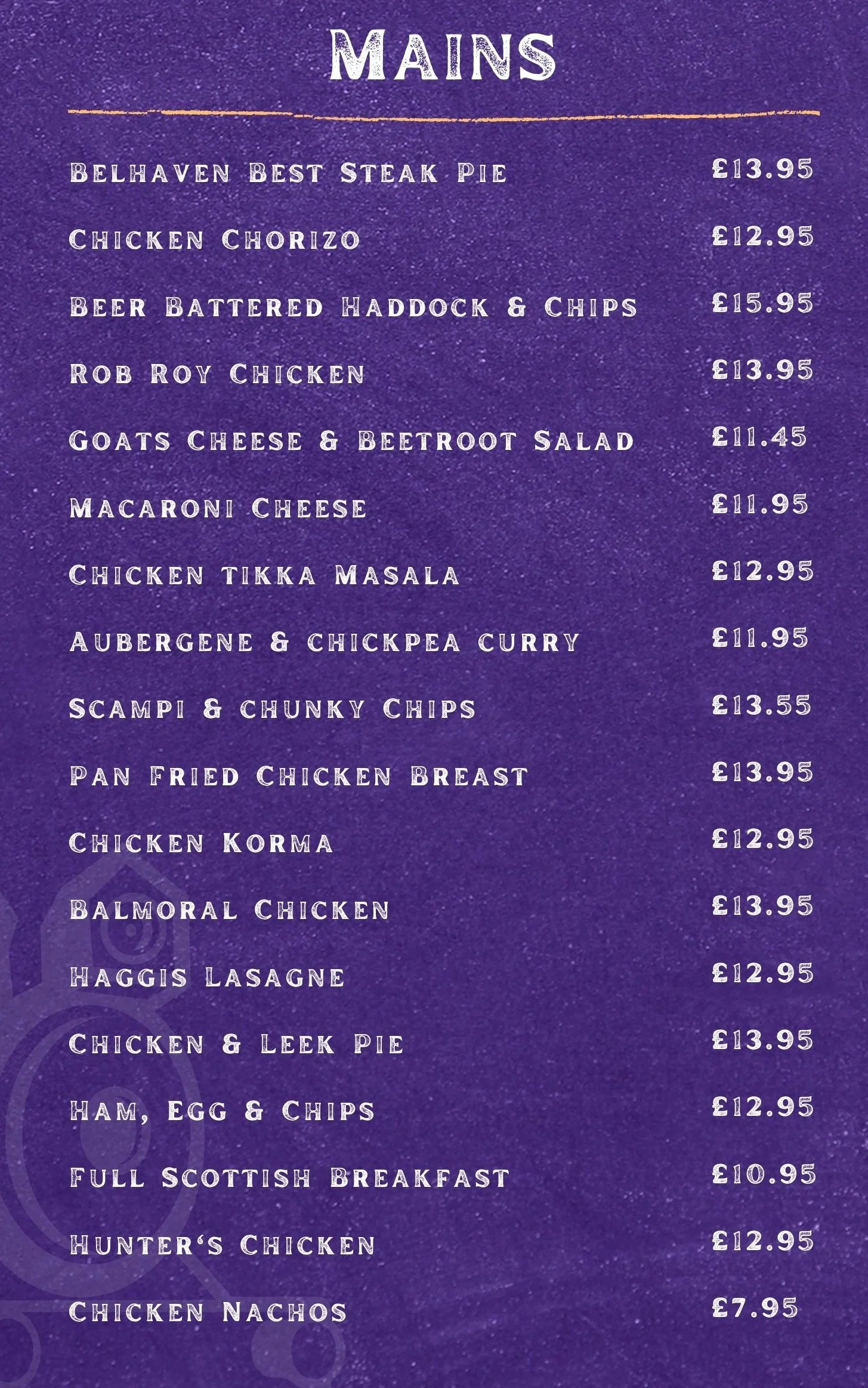 FOOD — THE ELIZABETHAN