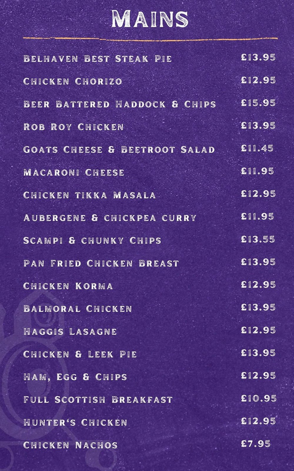 FOOD — THE ELIZABETHAN