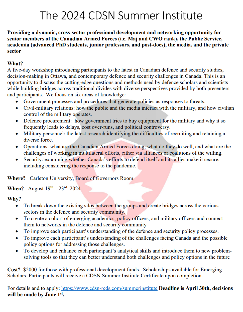 Events — CDSN-RCDS