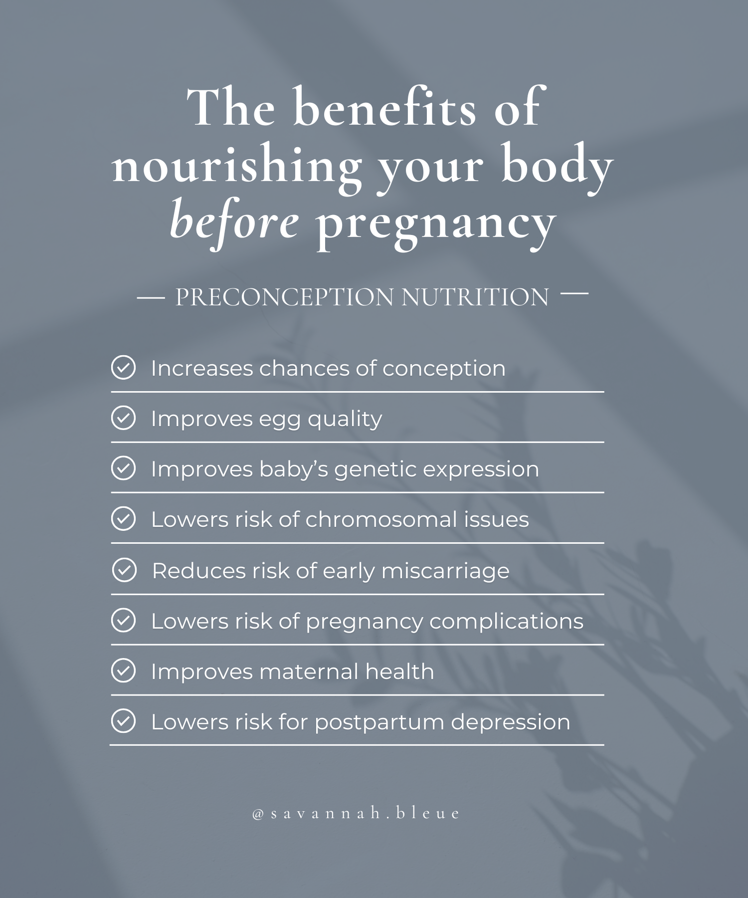 How to Prepare Your Body For Pregnancy — Savannah Bleue | Holistic ...