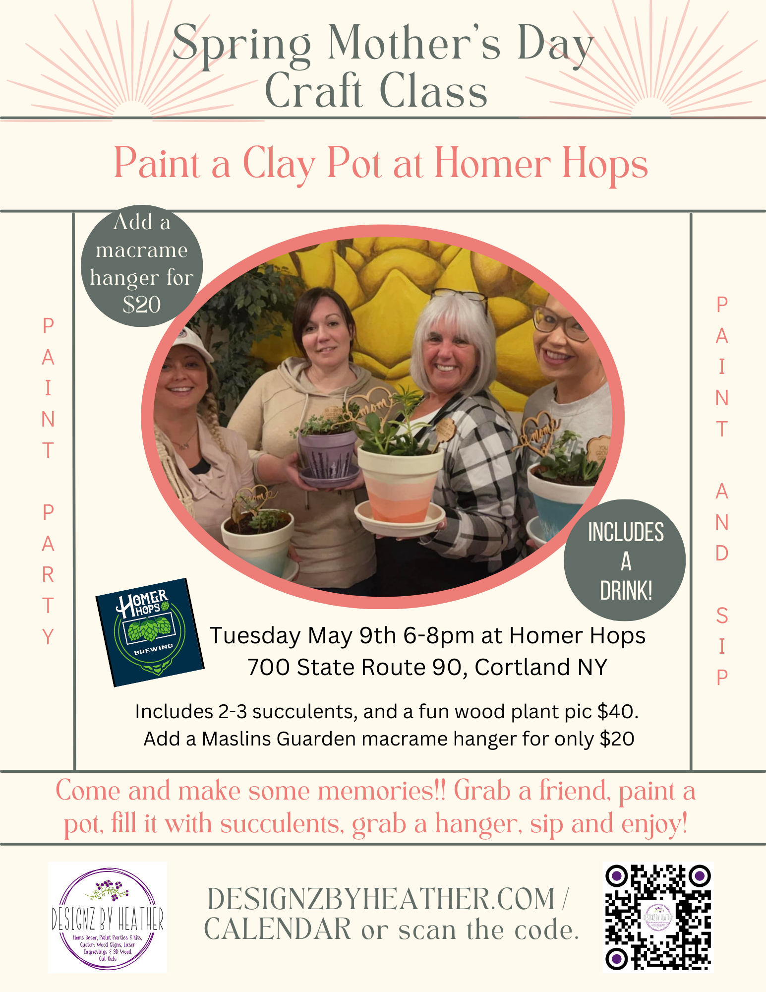 Spring Mother's Day Paint and Plant a Pot Craft Class at Homer Hops ...