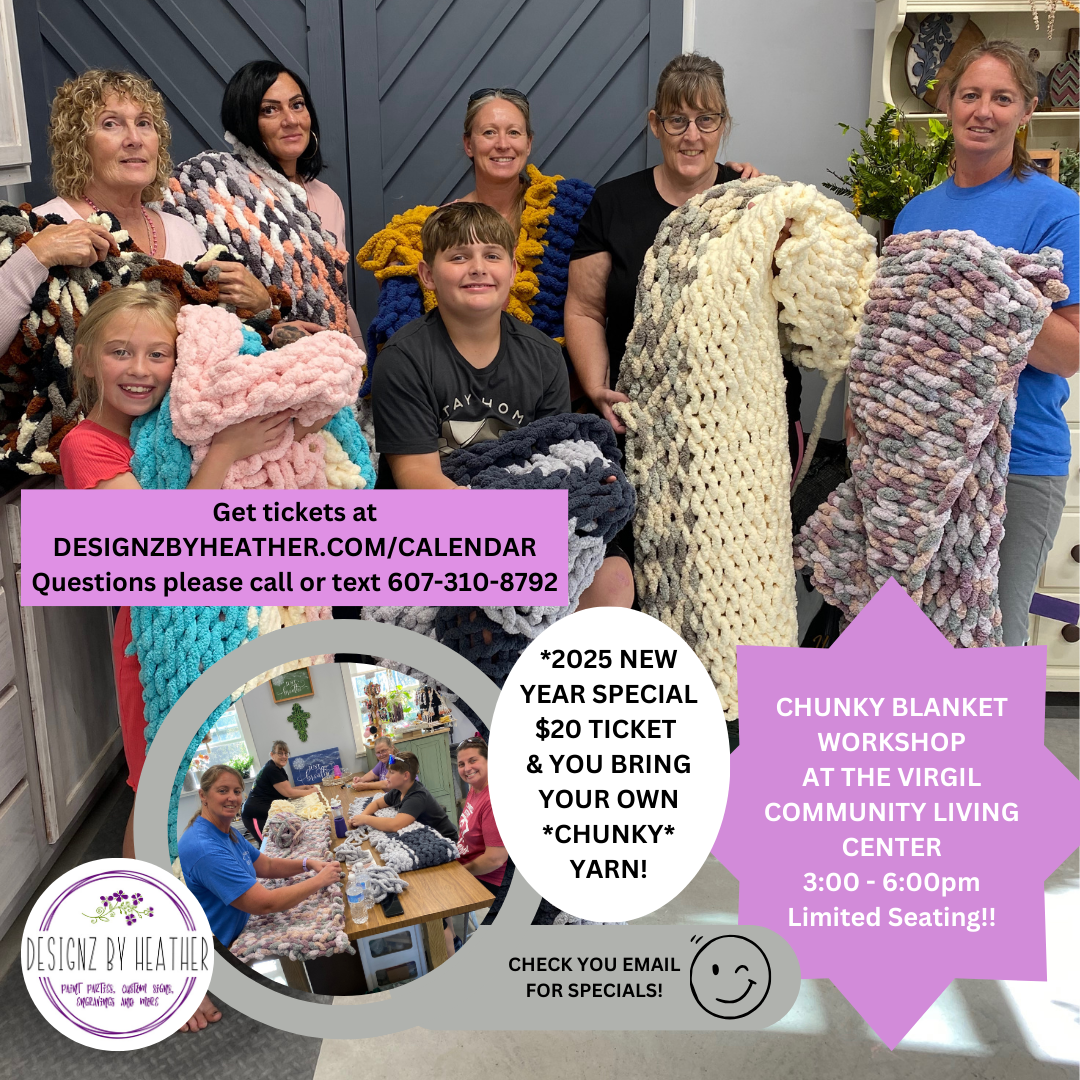 Chunky Handknit Blanket Class at The Virgil Community Living Center ...