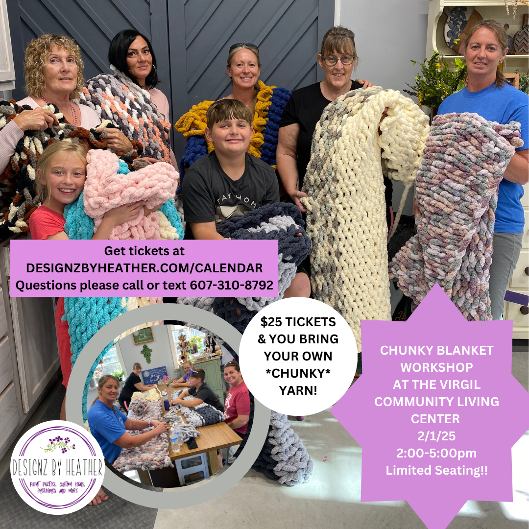 Handknit Chunky Blanket Class at the Virgil Living Community Center ...